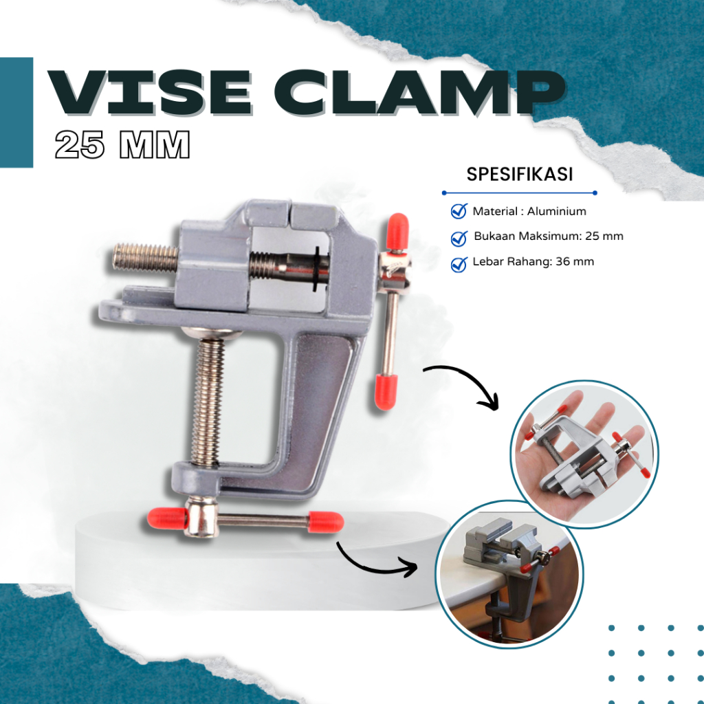 Jual PROMO Vise Clamp Catok Meja 25 mm Table Mini Bench Vise Alumunium ...