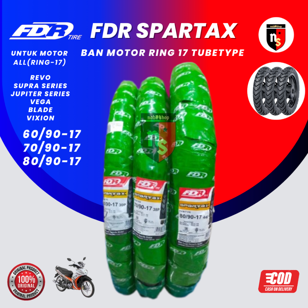Jual ban motor ring 17 FDR Spartax Tube Type (bukan tubles) | Shopee ...
