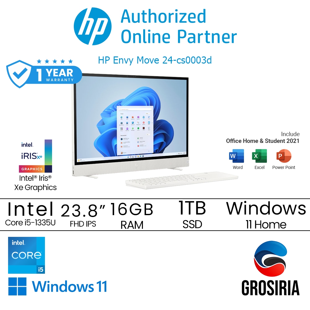 Jual HP PC AIO ENVY Move 24 CS0003D Intel Core I5 1335U 16GB 1TB 8Y9D2PA | Shopee Indonesia