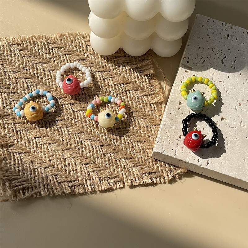 Jual MIKE - Ring Cincin manik-manik bead Lucu Aesthetic Aksen Fun and ...