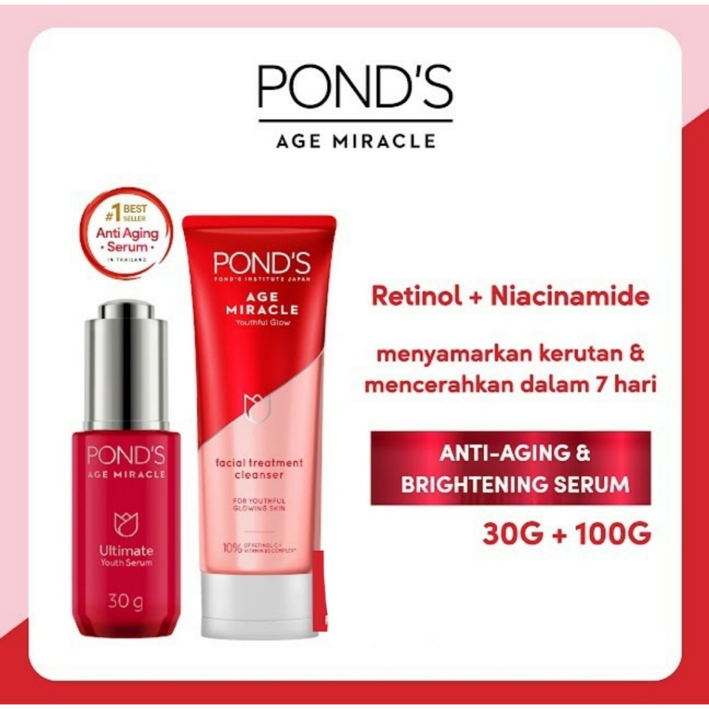 Jual paket Pond's age miracle ultimate youth retinol anti aging 30 gr ...