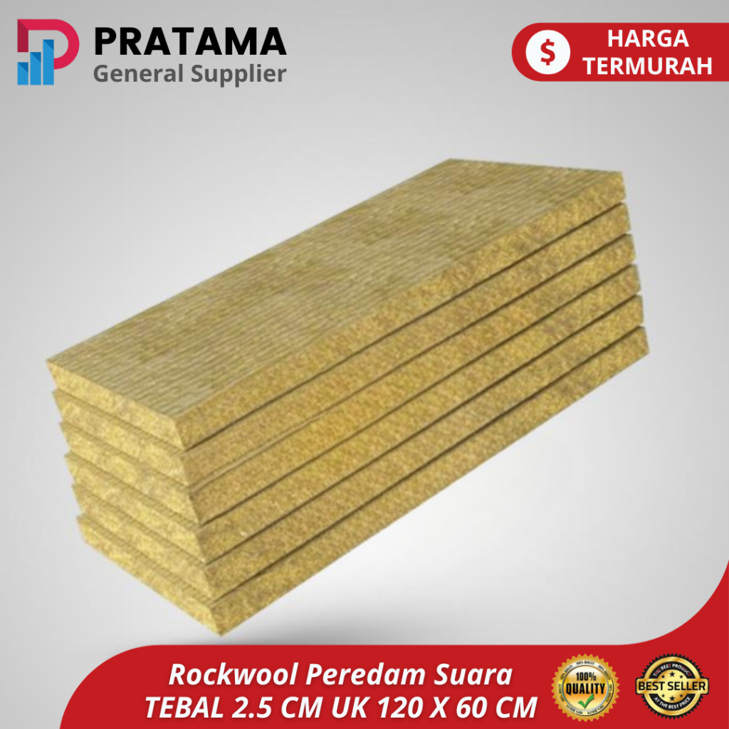 Jual INSULATION THERMAL ROCKWOOL PEREDAM SUARA TEBAL 2.5 CM UK 120 X 60 ...
