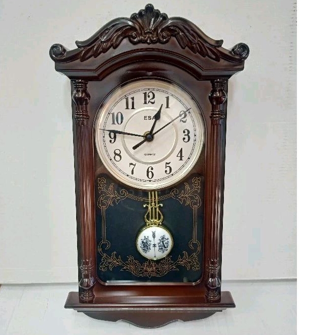 Jual jam dinding bandul dan bunyi perjam klasik 38cm | Shopee Indonesia