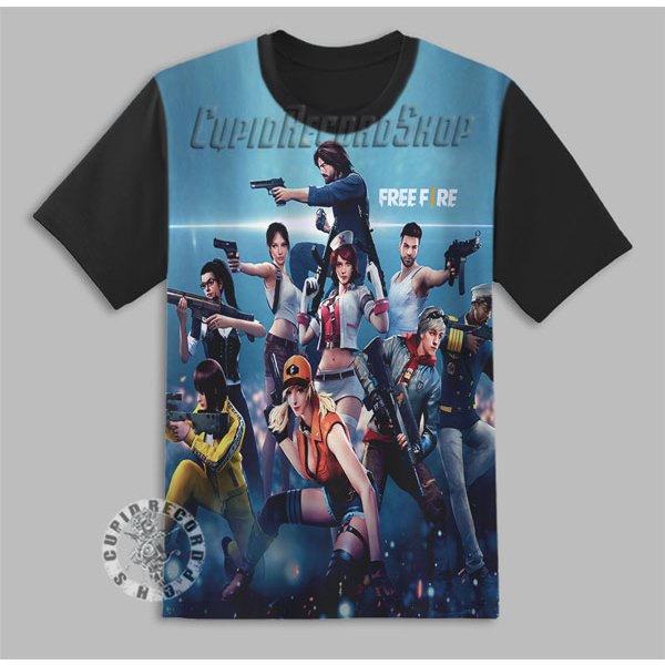 Jual Kaos Free Fire Kaos Anak Game Free Fire Character -3 -3D- Baju ...