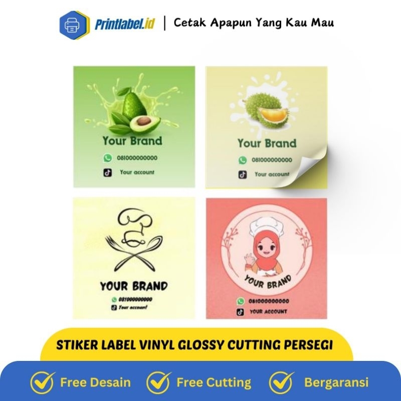 Jual Stiker Label Kemasan Anti Air Glossy Vinyl Cutting Bulat dan ...