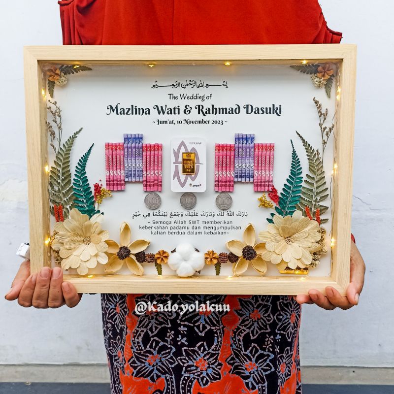 Jual Mahar Pernikahan 30x40x3 cm (Mahar Akrilik Rustic) Sudut Siku ...