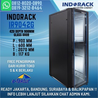 Jual INDORACK IR9042G CLOSE RACK 42U DEPTH 900MM GLASS DOOR - RACK ...