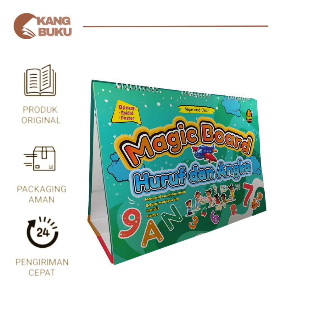 Jual BUKU WIPE N CLEAN MAGIC BOARD HURUF DAN ANGKA BONUS POSTER DAN ...