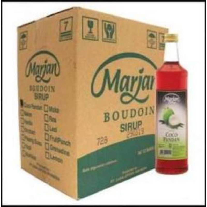 Jual Sirup Marjan Boudoin Cocopandan Merah 1 Dus / Karton isi 12 ...