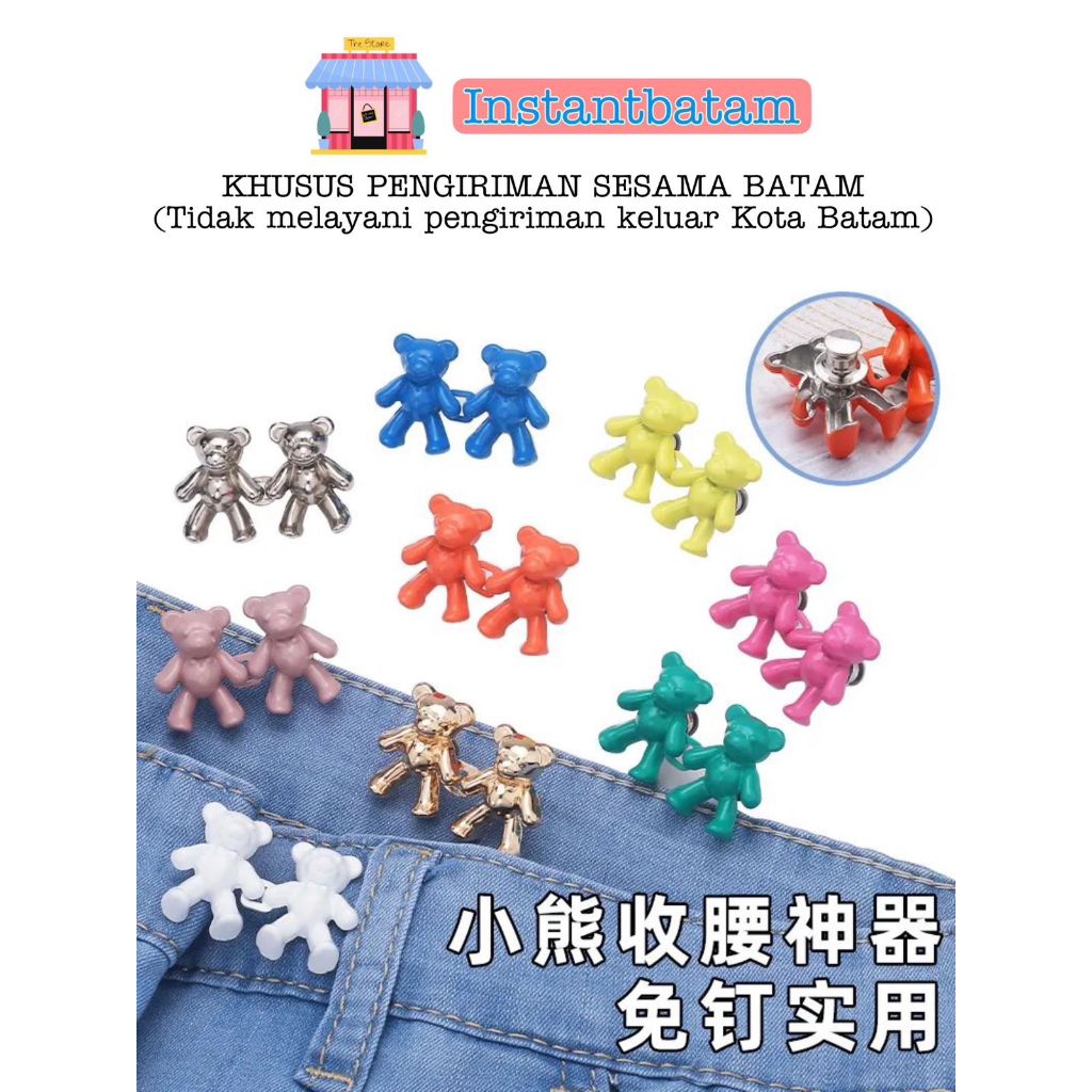 Jual 818 Kancing Pengecil Jeans Beruang Bahan Metal dapat dilepas ...