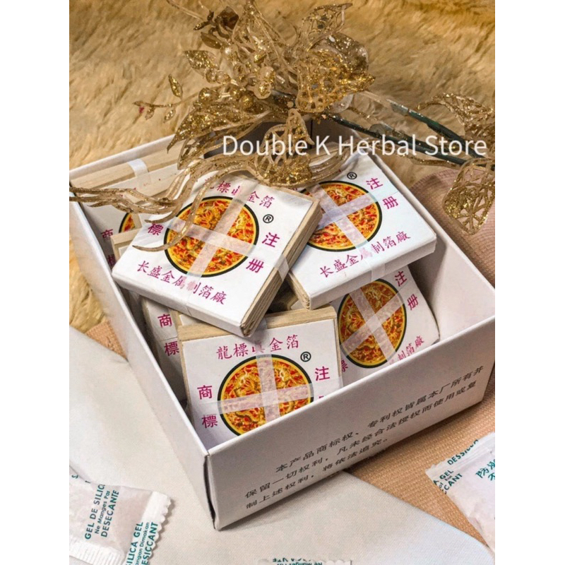 Jual Dragon Mark 99% Gold Leaf Asli / Kertas Emas Kimpo / Ikat Kimmok ...