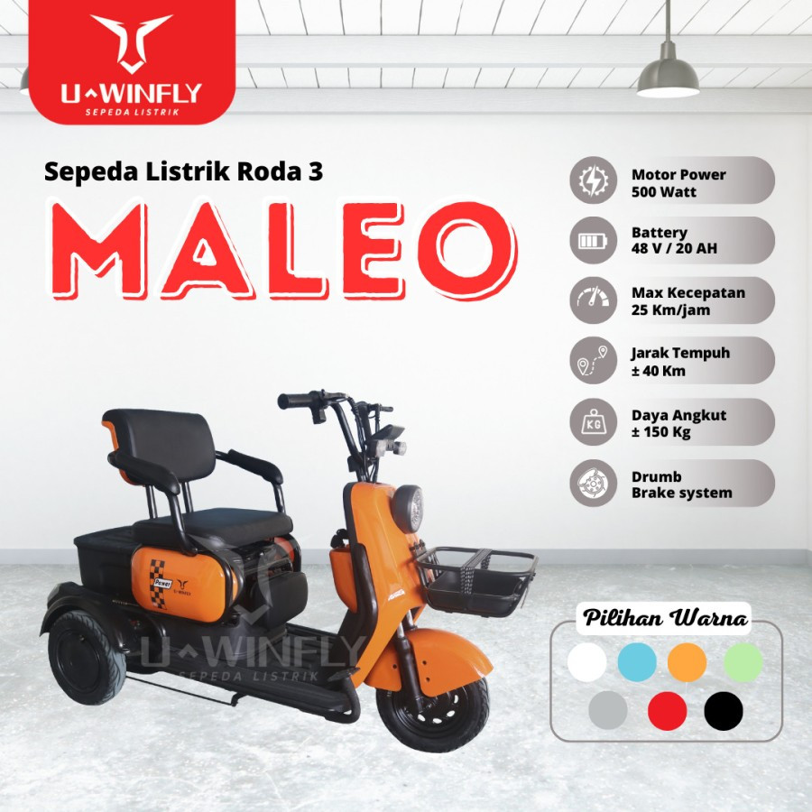 Jual Sepeda Listrik Roda 3 U Winfly MALEO | Shopee Indonesia