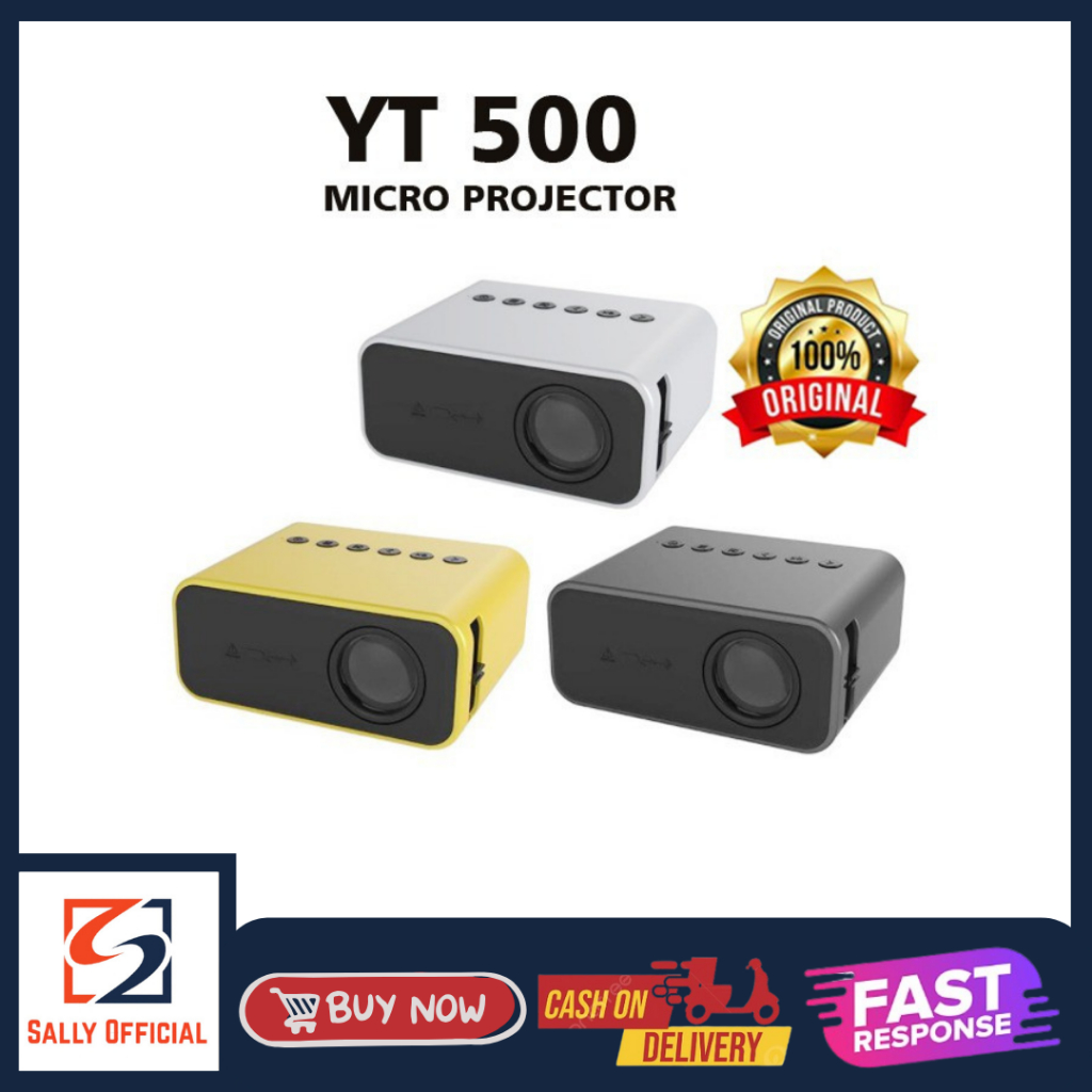 Jual Mini Proyektor LED YT500 YT 500 Micro Projector Full HD Video WIFI | Shopee Indonesia