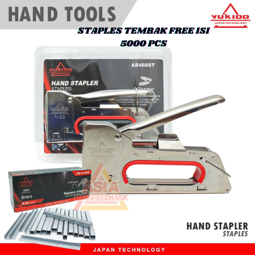 Jual Paket Staples Tembak Gun Tacker + Isi atau Refil 5000pcs Stapler ...
