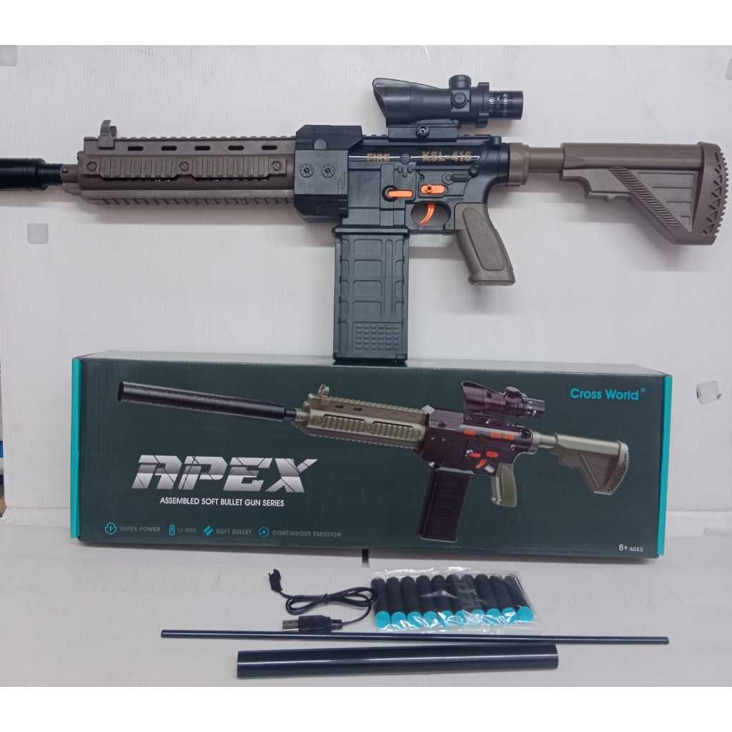 Jual Mainan Tembakan Apex Replika HK416 / Tembakan Nerf Peluru Busa ...