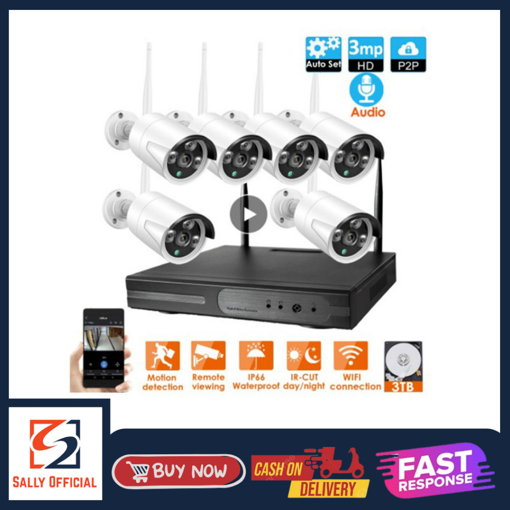 Jual NVR KIT 8CH Wireless Paket IP Camera CCTV Tanpa Kabel 8 Channel ...
