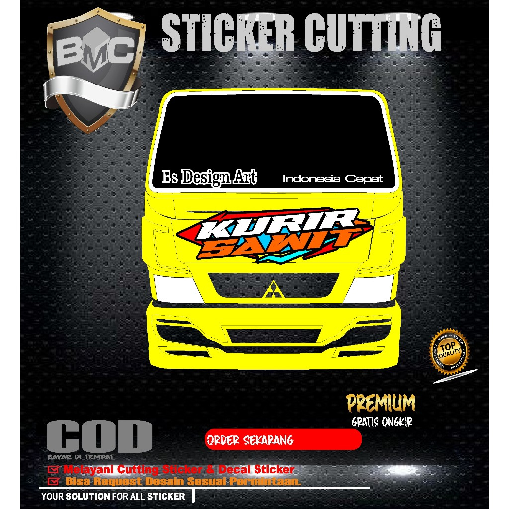 Jual STICKER CUTTING KABIN DEPAN TRUCK CANTER/VARIASI STIKER NAMA DADA ...