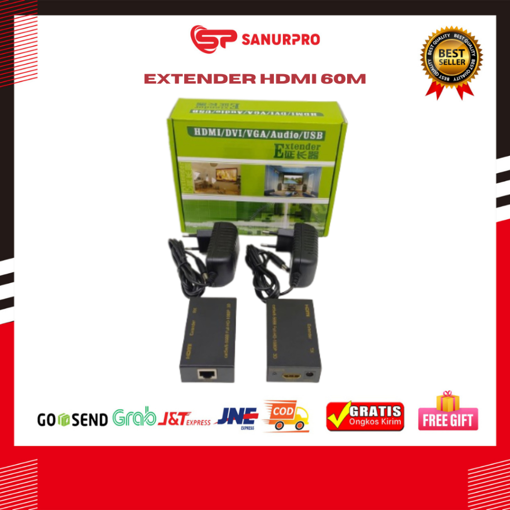 Jual Extender Hdmi 60M by LAN CAT 5e CAT 6 HDMI Extender 60M Extender ...