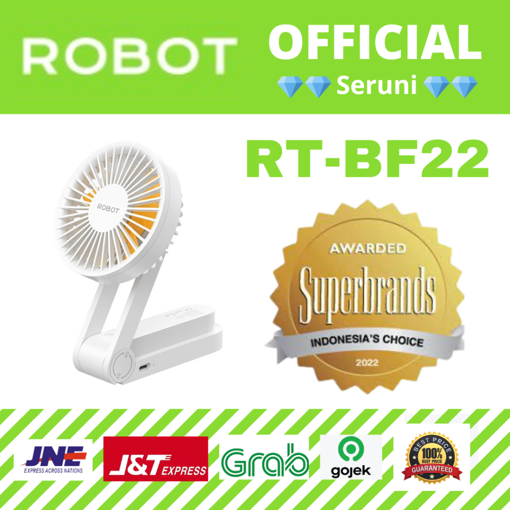 Jual ROBOT RT-BF22 Mini Fan Foldable Kipas Angin Portable 1200mAh ...
