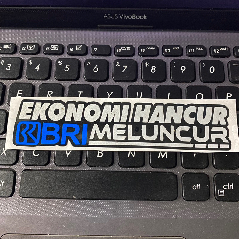 Jual Sticker cutting kata kata viral EKONOMI HAMCUR BANK BRI MELUNCUR ...