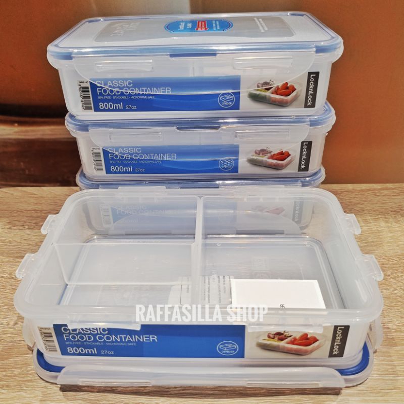Jual LocknLock Kotak Makan Classic Sekat 800ml Lock&Lock Rectangular Short Food Container ...