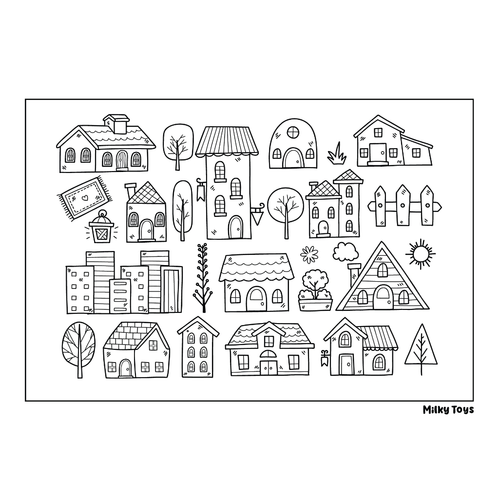 Jual Kertas mewarnai gambar anak tema RUMAH - mewarnai anak PAUD A4 ...