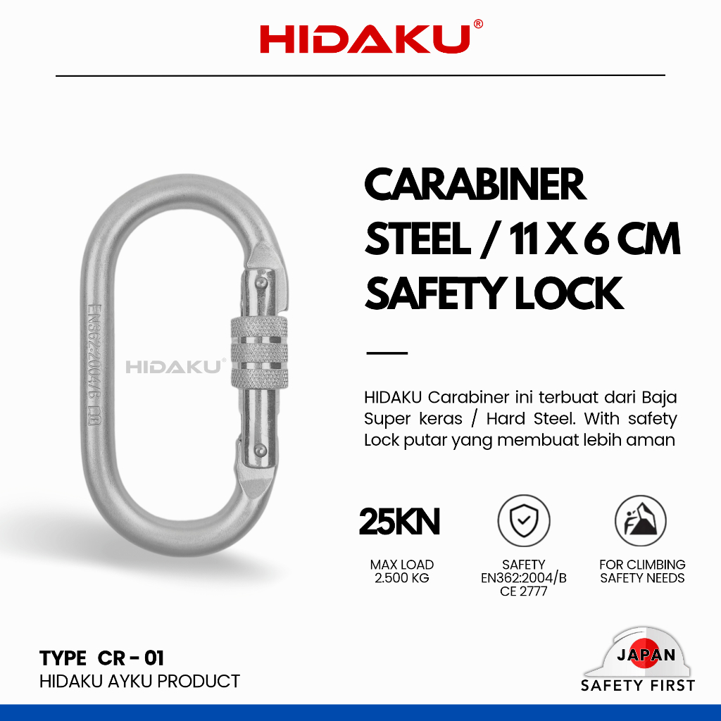 Jual HIDAKU Carabiner type CR-01 / Carabiner besar / Karabiner / 25KN ...
