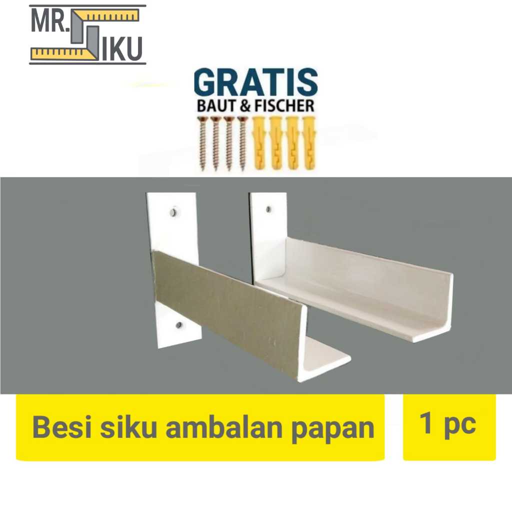 Jual BRACKET BESI SIKU AMBALAN PAPAN / PENYANGGA PAPAN GANTUNG / SIKU L ...