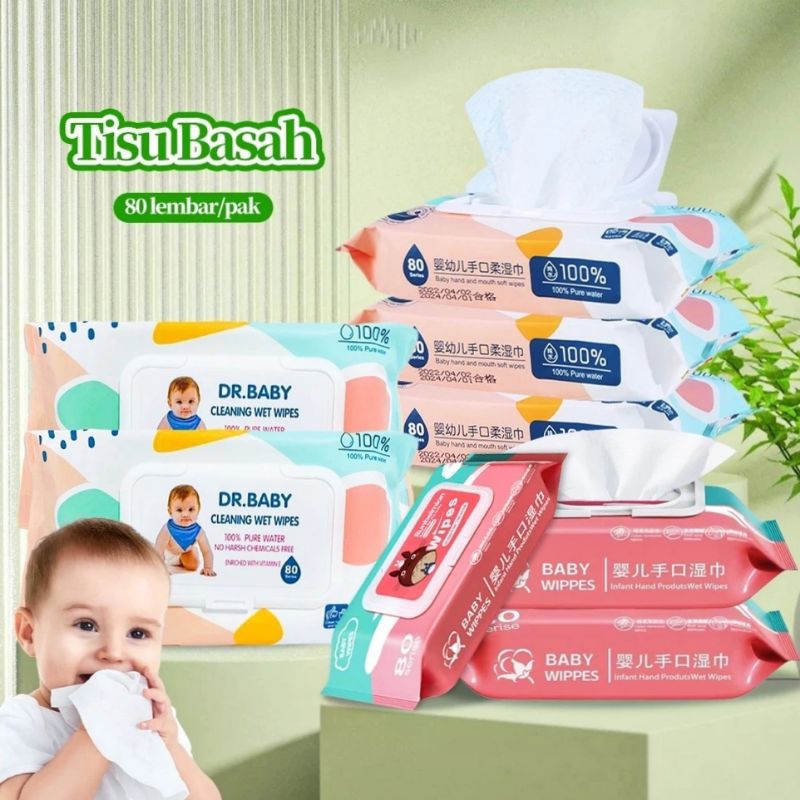 Jual Tisu Basah Bayi 80 Lembar Tissue Basah Baby Wipes Non Alcohol Non ...