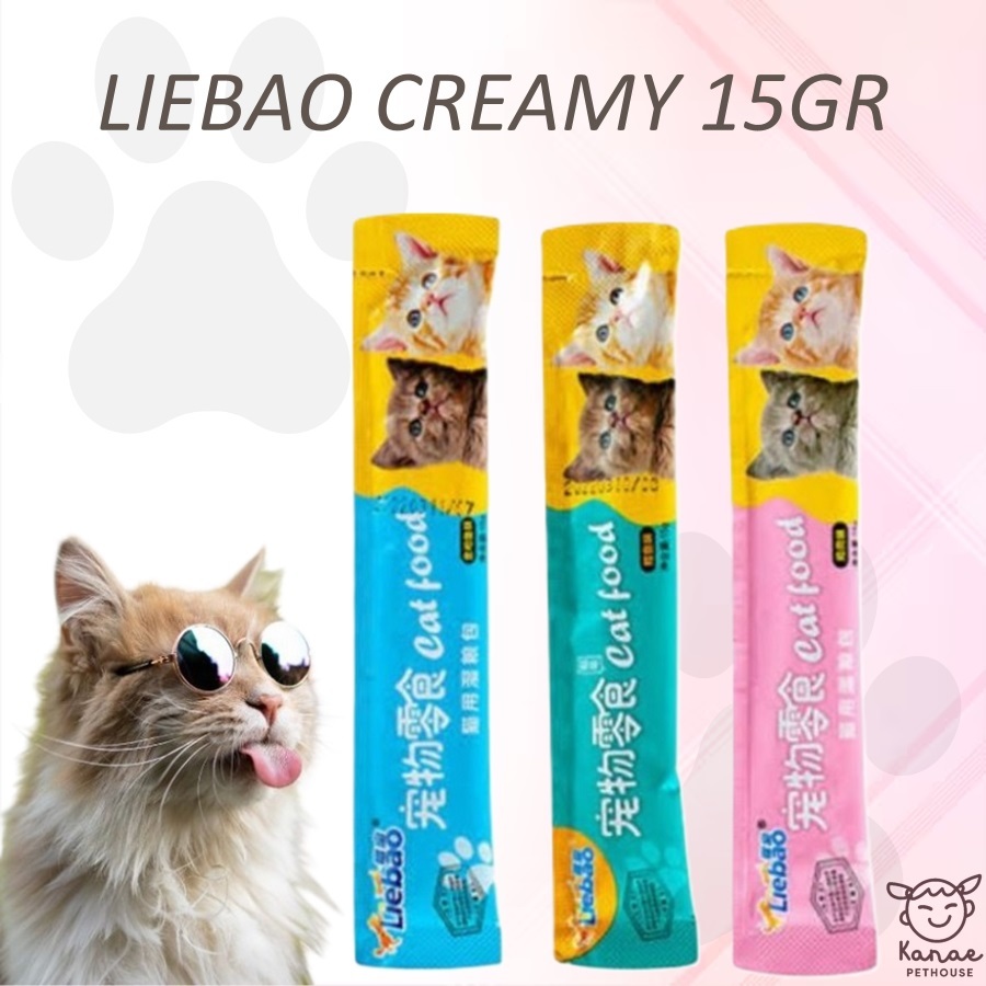 Jual Liebao cat snack kucing creamy ekonomis lie bao 15gr | Shopee ...