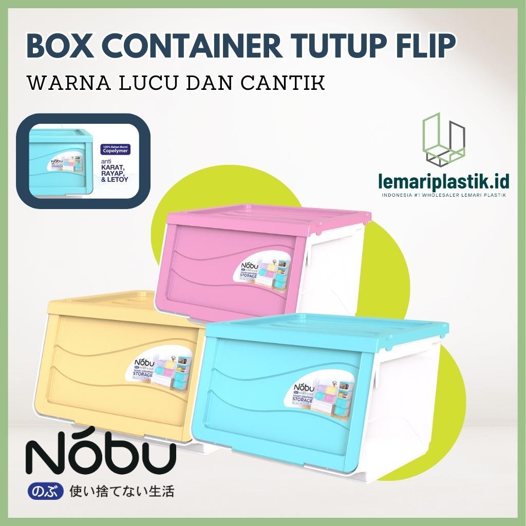 Jual BOX CONTAINER TUTUP FLIP NOBU WARNA CANTIK CERAH I BOX CONTAINER SERBAGUNA ESTETIK I NOBU ...