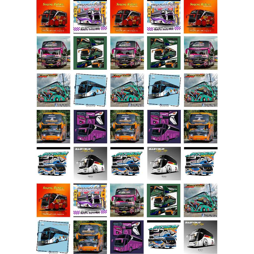 Jual STICKER BUS BASURI TUNGGAL JAYA CAMPUR 1 Lembar Isi 40 kotak ...