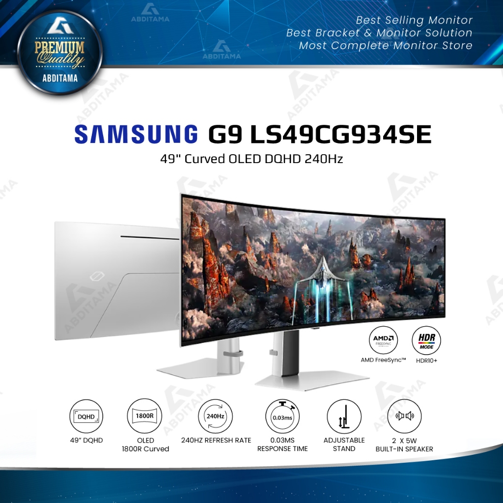 Jual Monitor Samsung Odyssey OLED G9 G93SC LS49CG934SE 49" 5120x1440 ...