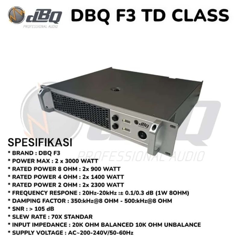 Jual Power Amplifier dBQ F3 Class TD | Shopee Indonesia