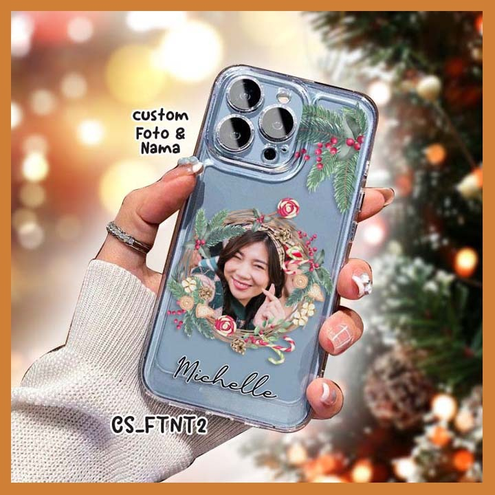 Jual CUSTOM CASE DESAIN NATAL CHRISTMAS WREATH - CUSTOM FOTO & NAMA ...