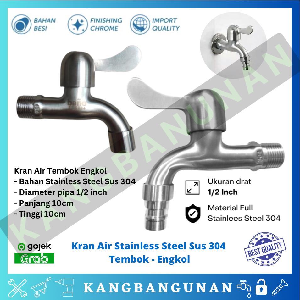 Jual Kran Air Stainless / Kran Tembok Stainless Taman SUS 304 biasa ...