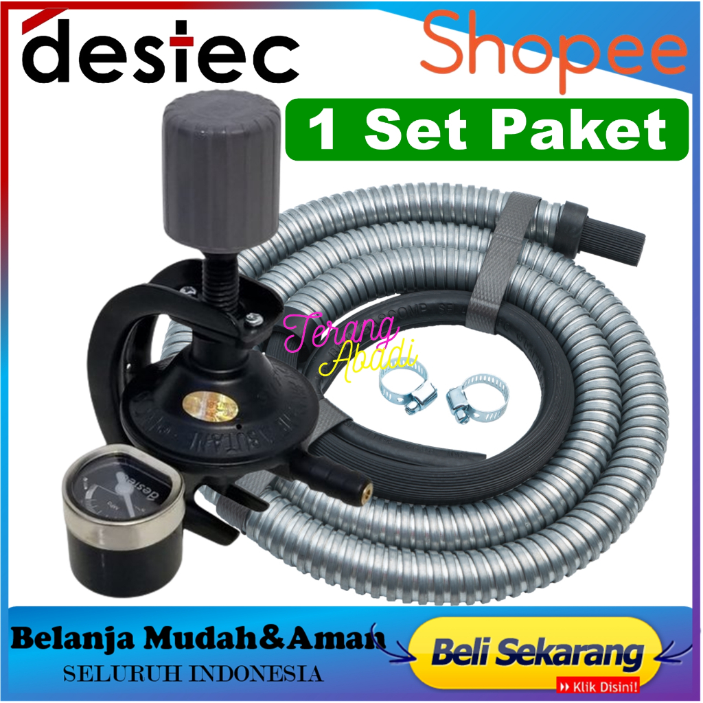 Jual Regulator 1 SET Destec Meter COM-U12RM+Selang Flexsibel Metal ...