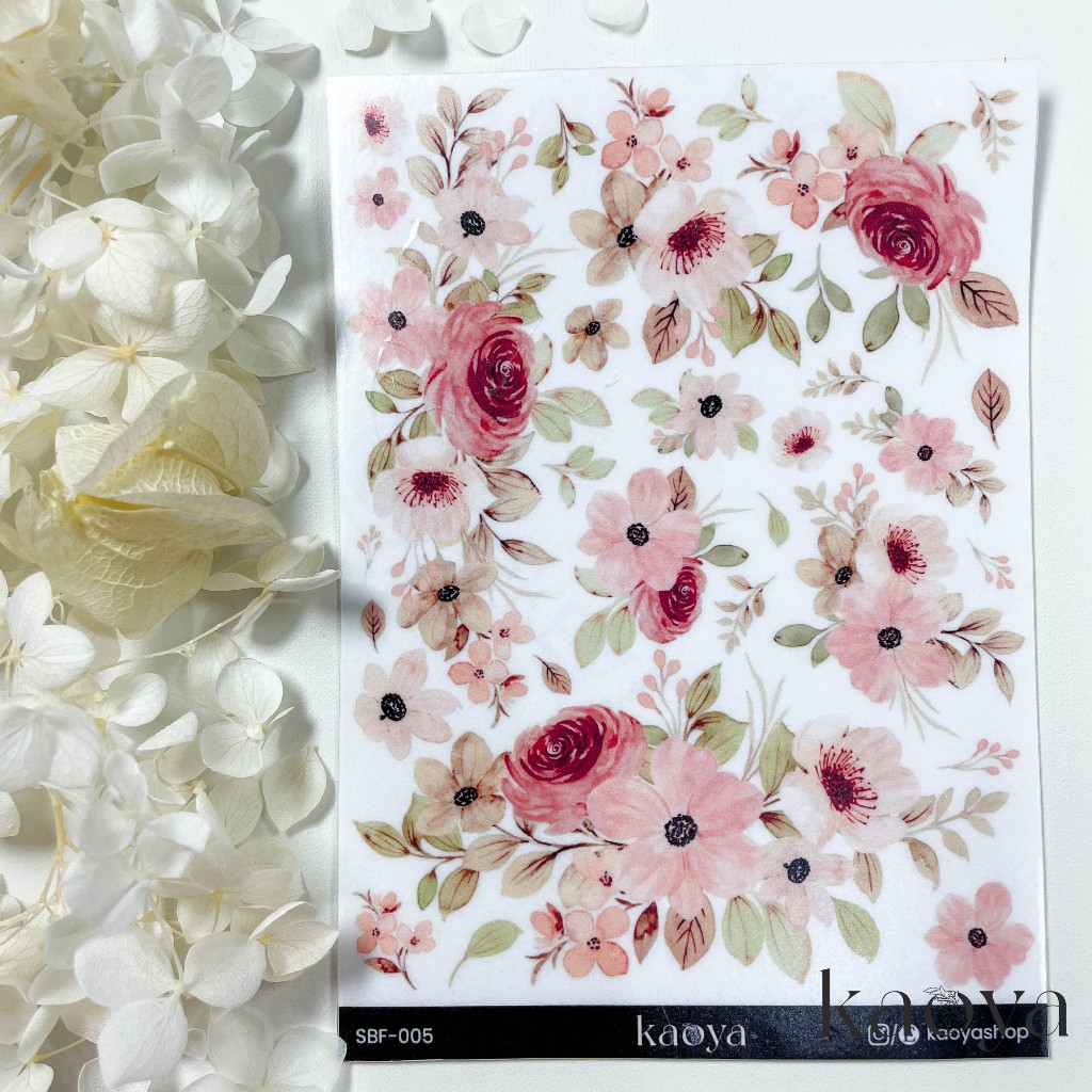 Jual Watercolor Flower Sticker: Pink / Spring Stiker Bunga Transparan ...