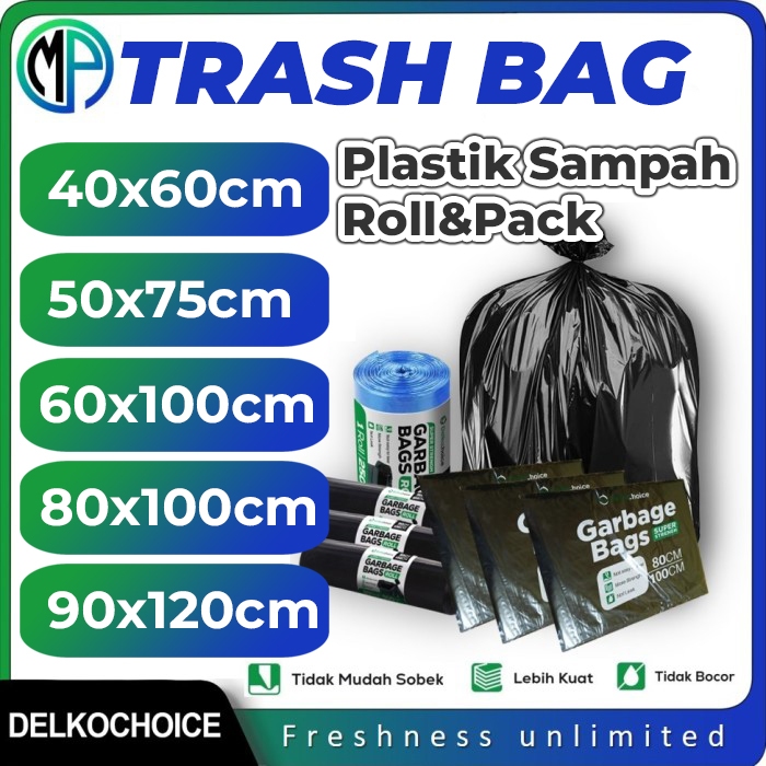 Jual Kantong Plastik Sampah Jumbo / Trash Bag Hitam dan Biru / Garbage Bag Roll dan Pack Harga ...
