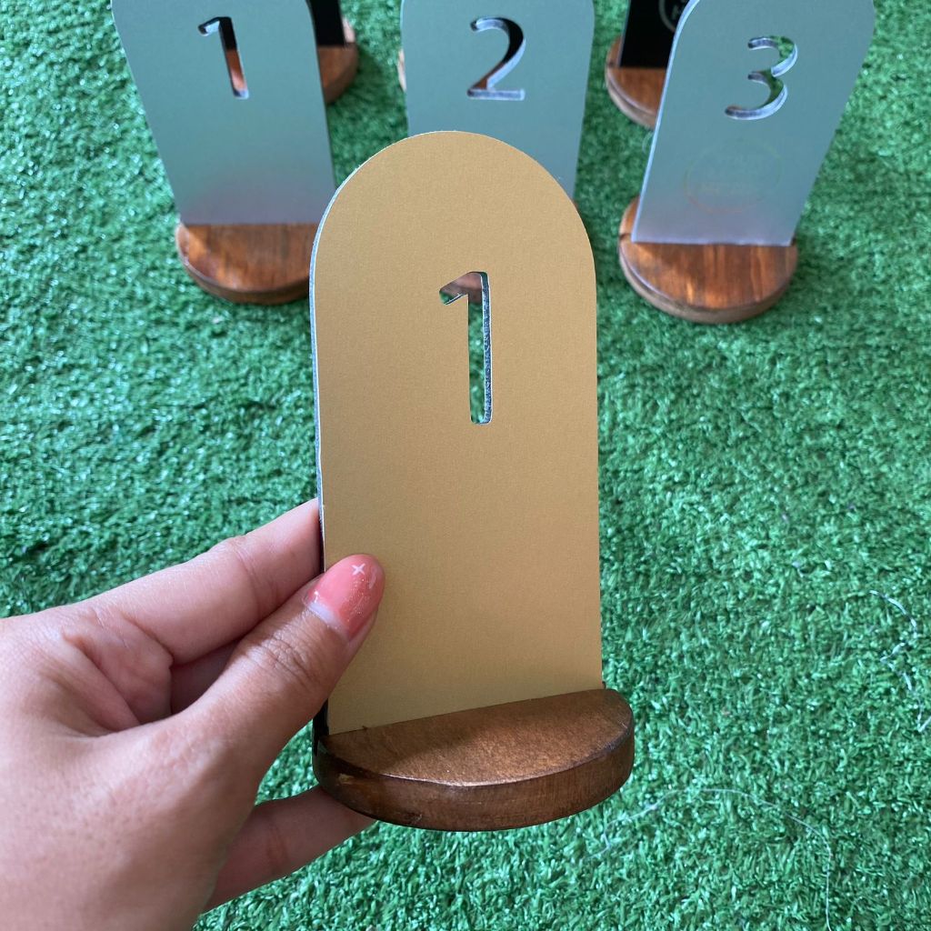 Jual Nomor Meja Model Dome Penanda Meja Cafe, Coffee Shop, Restaurant ...