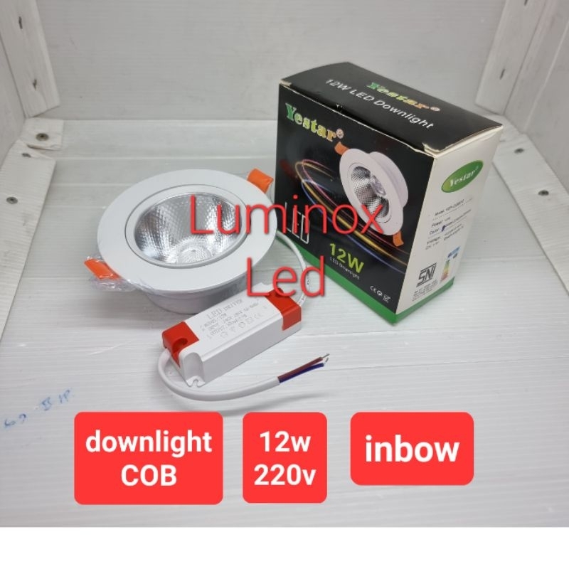 Jual downlight cob 12w 12watt 3000k / spot light plafon led COB 12 watt ...