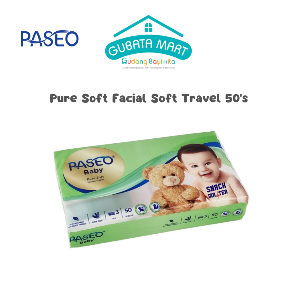 Jual Paseo Pure Soft Facial Soft Travel 50 Sheets 3 Ply Tisu Wajah ...