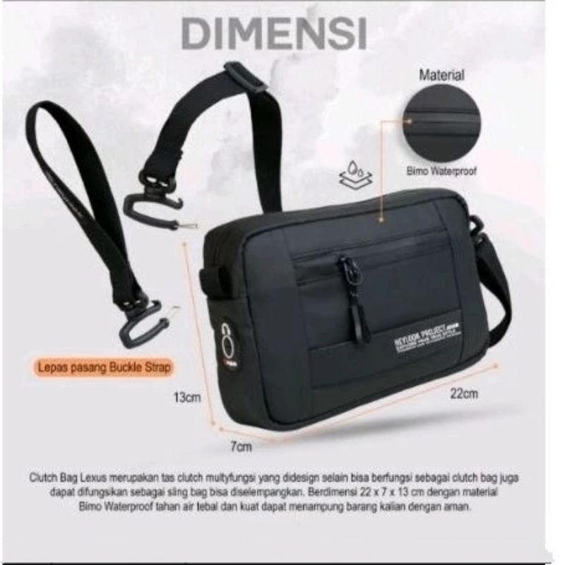 Jual tas hanbag, slingbag, clutch bag, selempang pria waterproof (anti ...