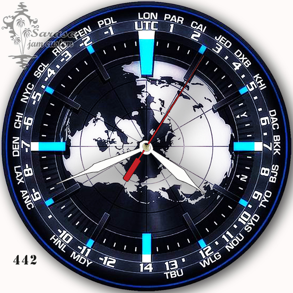 Jual JAM DINDING CUSTOM 442 PETA DUNIA ARAH MATA ANGIN BACGROUND JAM ...