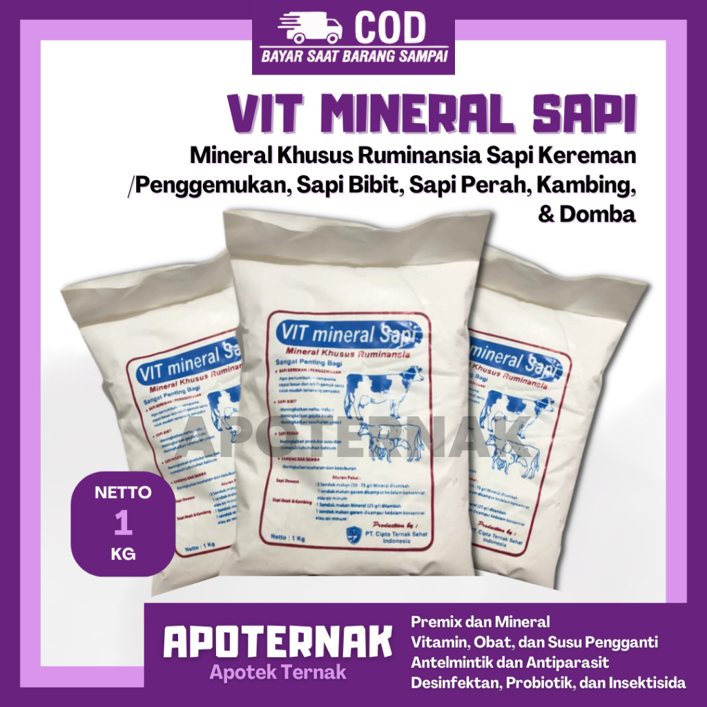 Jual VIT MINERAL SAPI 1 KG utk Penggemukan Sapi Potong dan Domba ...