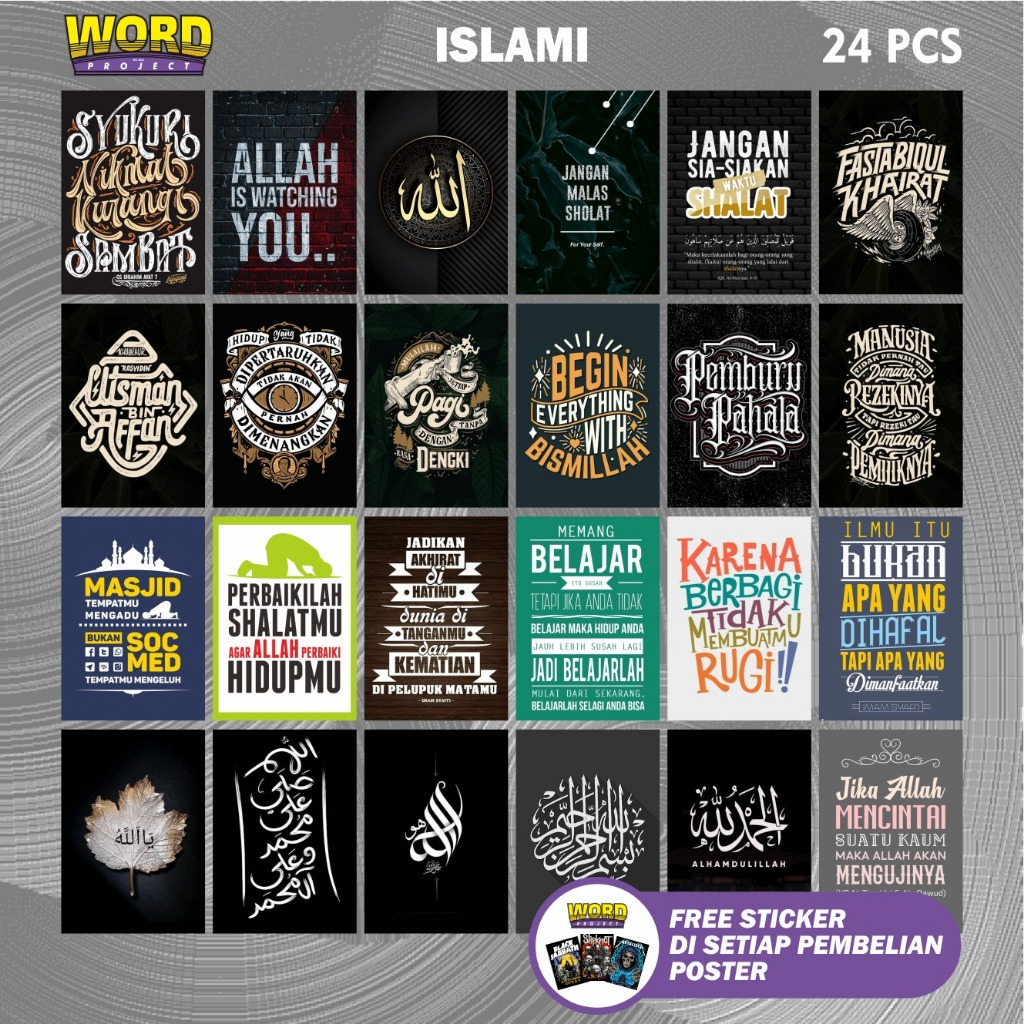 Jual POSTER DINDING ISLAMI | WALL POSTER KAMAR TEMA ISLAM | KATA-KATA ...