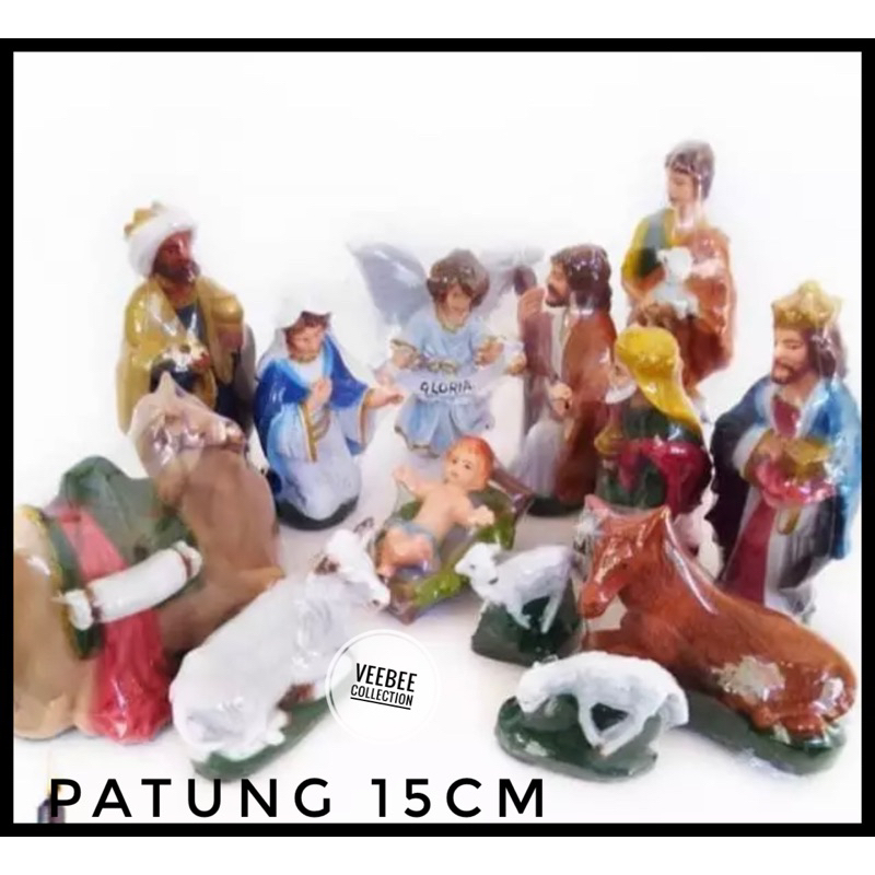 Jual Patung kelahiran Yesus set 15cm/ patung hias pohon natal/ patung ...