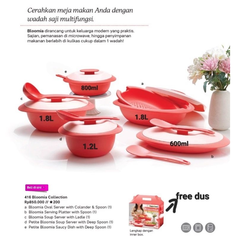 Jual ORIGINAL TUPPERWARE KADO WADAH PRASMANAN SAJI/WADAH MELAMIN ...