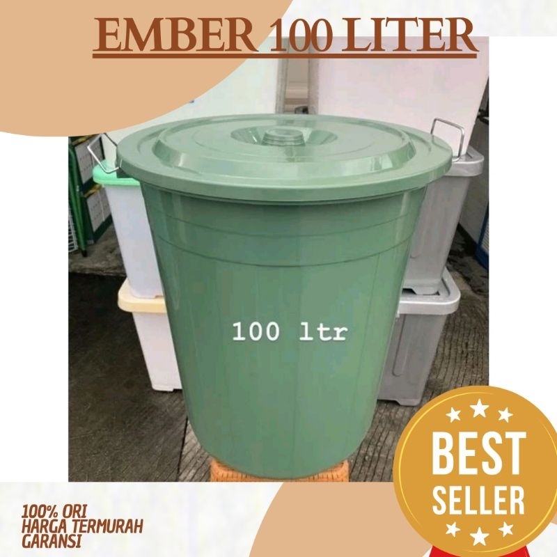 Jual EMBER MURAH TEBAL UKURAN 100 LITER WARNA HIJAU GAGANG STENLIS ...