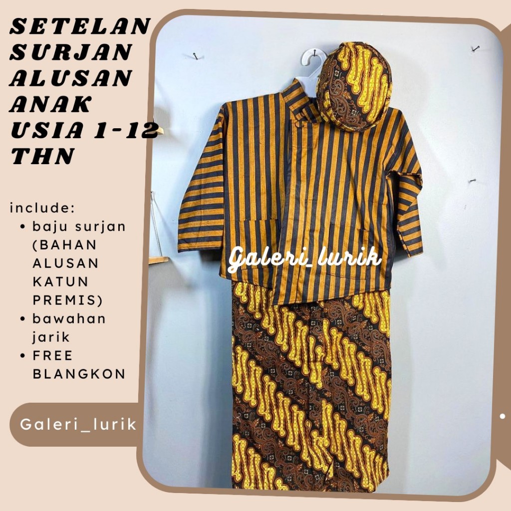 Jual Setelan baju adat jawa anak laki-laki (Baju Surjan + jarik+ ... Jual Setelan baju adat jawa anak laki-laki (Baju Surjan + jarik+ ...
